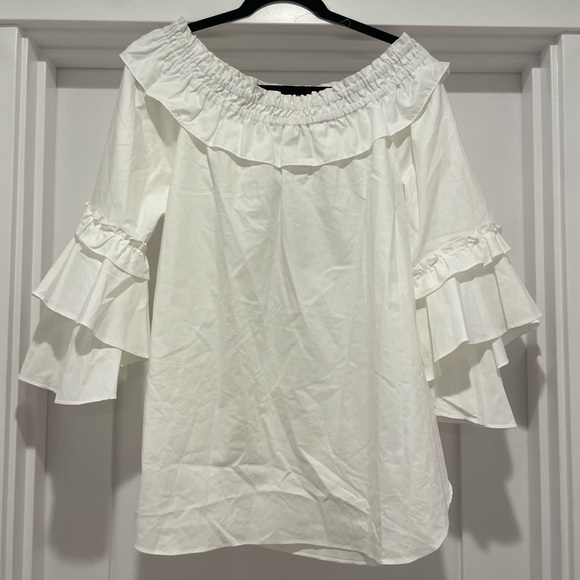 Sara Campbell | Tops | Nwt Xl Sara Campbell White Ruffle Bell Sleeve ...